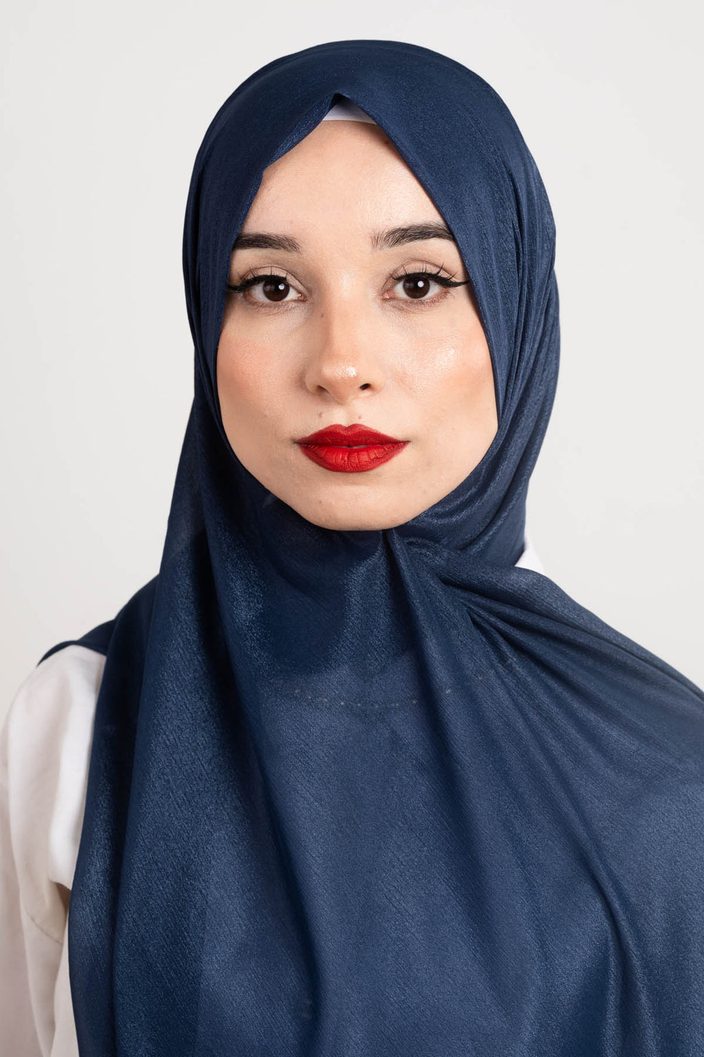 Baarish Blue - Satin Shimmer Hijab – Aayla Hijabs