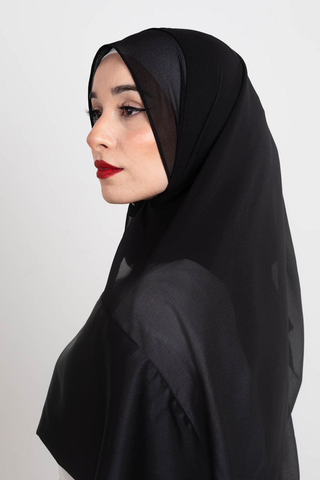 Black - Satin Edged Hijab – Aayla Hijabs