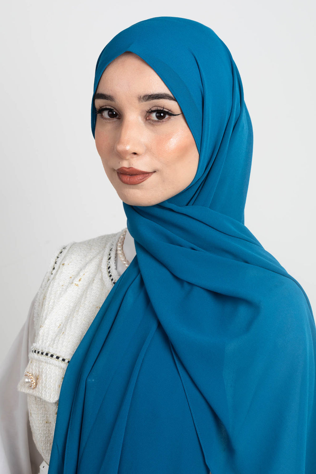 Marine Blue - Premium Chiffon Hijab – Aayla Hijabs