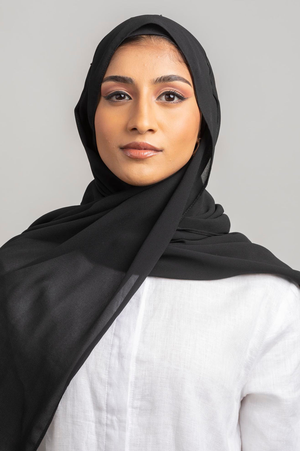 Midnight Black - Premium Chiffon Hijab – Aayla Hijabs